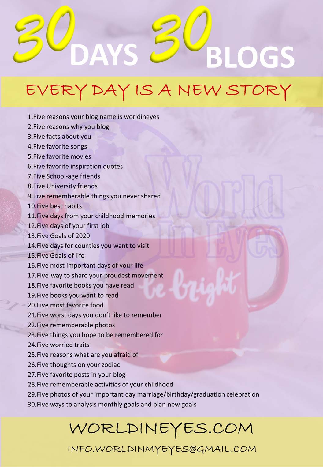 Every day a new story: Five favorite songs